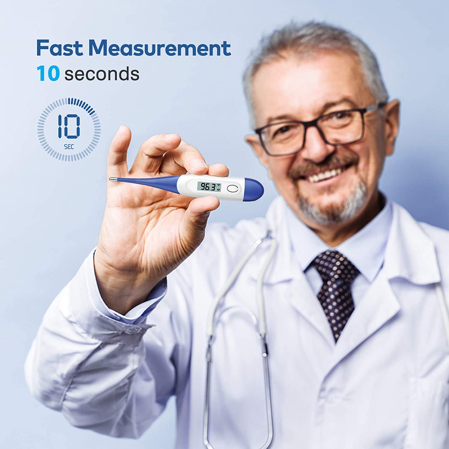 Thermometer for Adults, Digital Oral Thermometer for Fever with 10 Seconds Fast Reading - Boncare