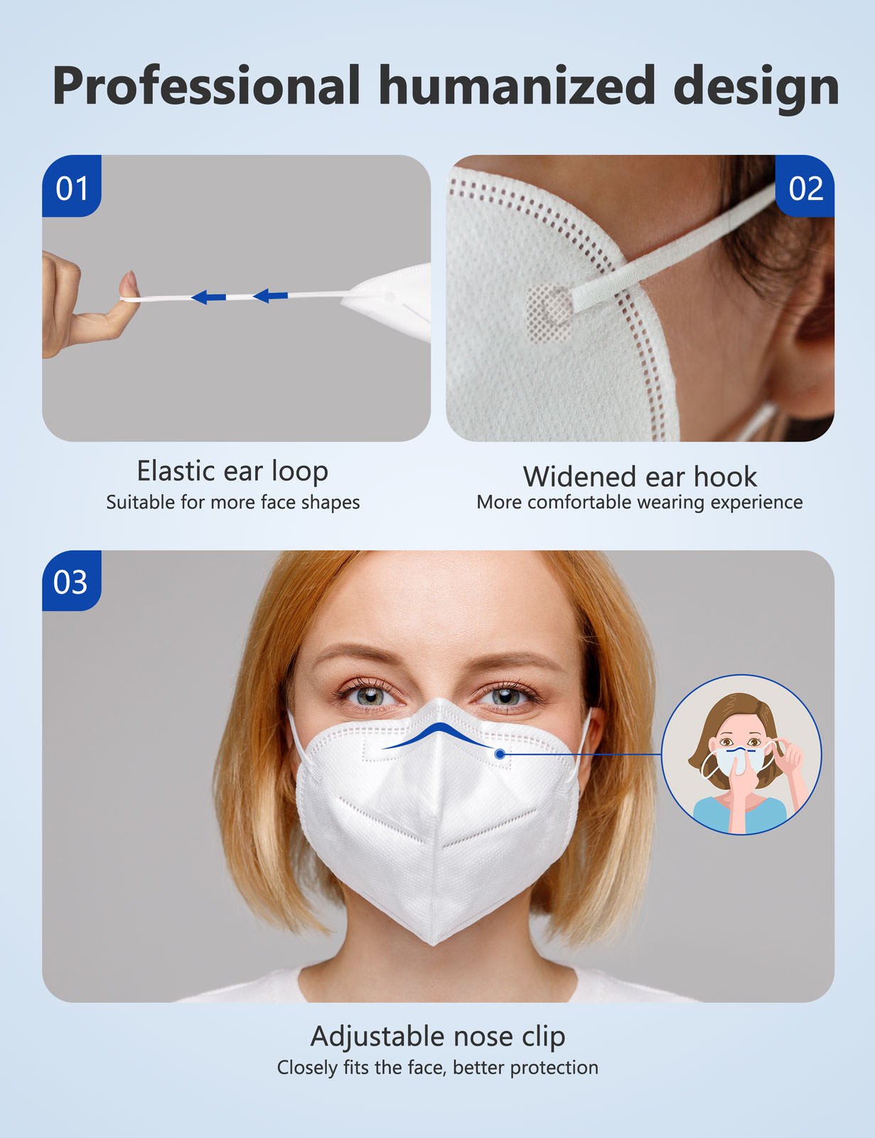 Boncare KN95 Face Mask 30 PCs, 5-Layer Face Mask for Men & Women (White ...